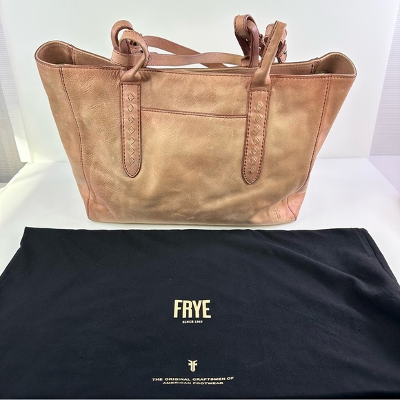 Frye | Bags | Frye Blush Pink Brown Distressed Leather Tote Bag Handbag ...